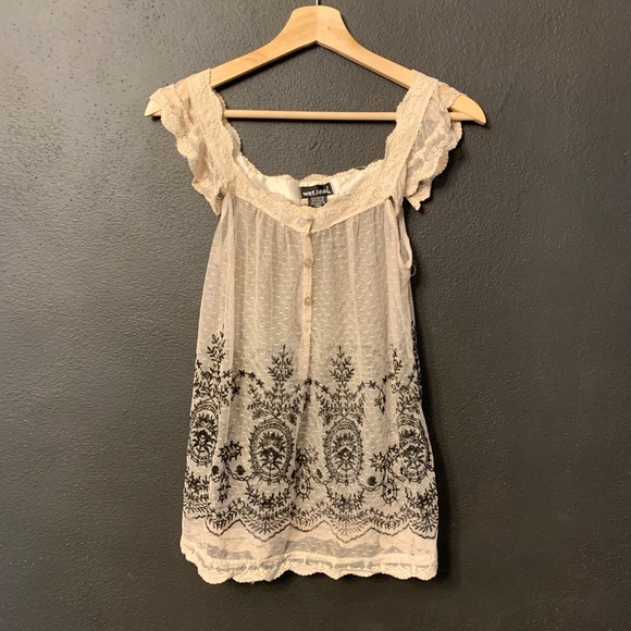 Tops | Sheer Lace Top | Poshmark